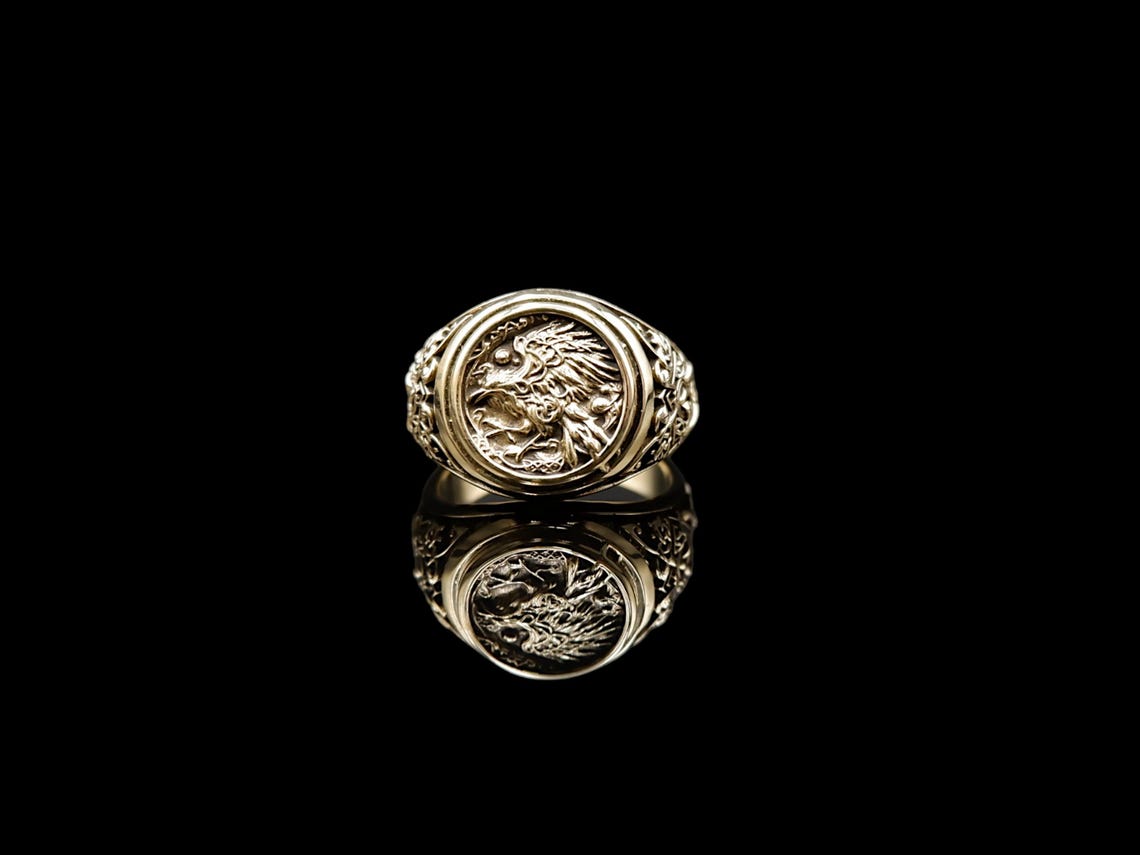 Brass Celtic Raven Ring, Norse Viking Jewelry - Etsy