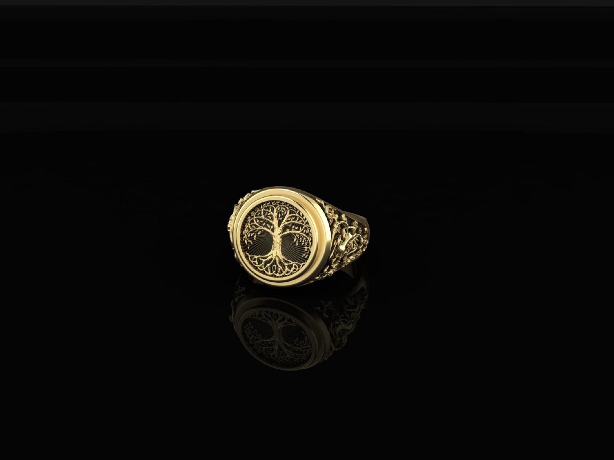 Tree of Life Ring Yggdrasil Ring Signet Ring Men Tree Ring - Etsy