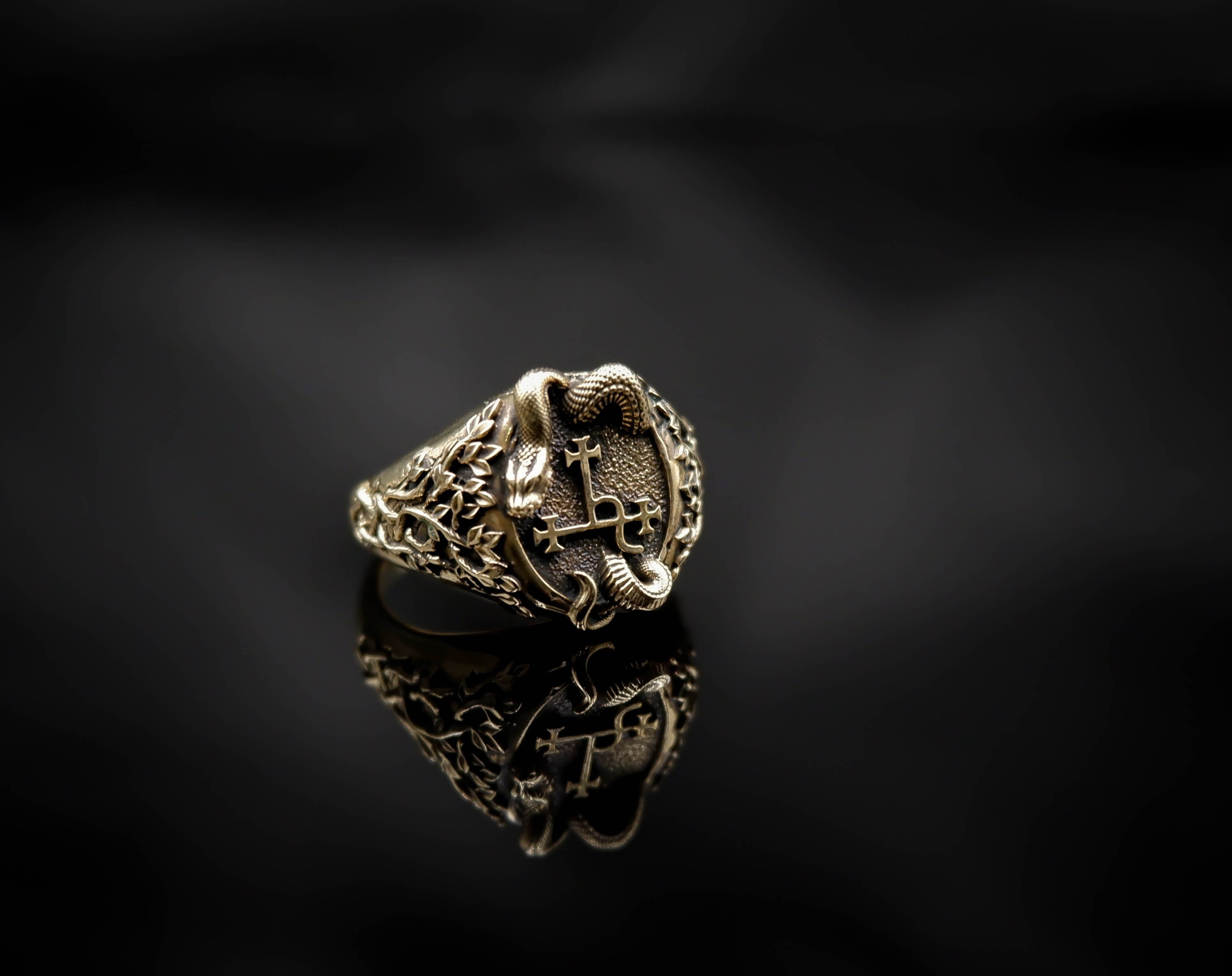 Sigil of Lilith Snake Ring, Gothic Brass Seal Jewelry - Etsy Canada