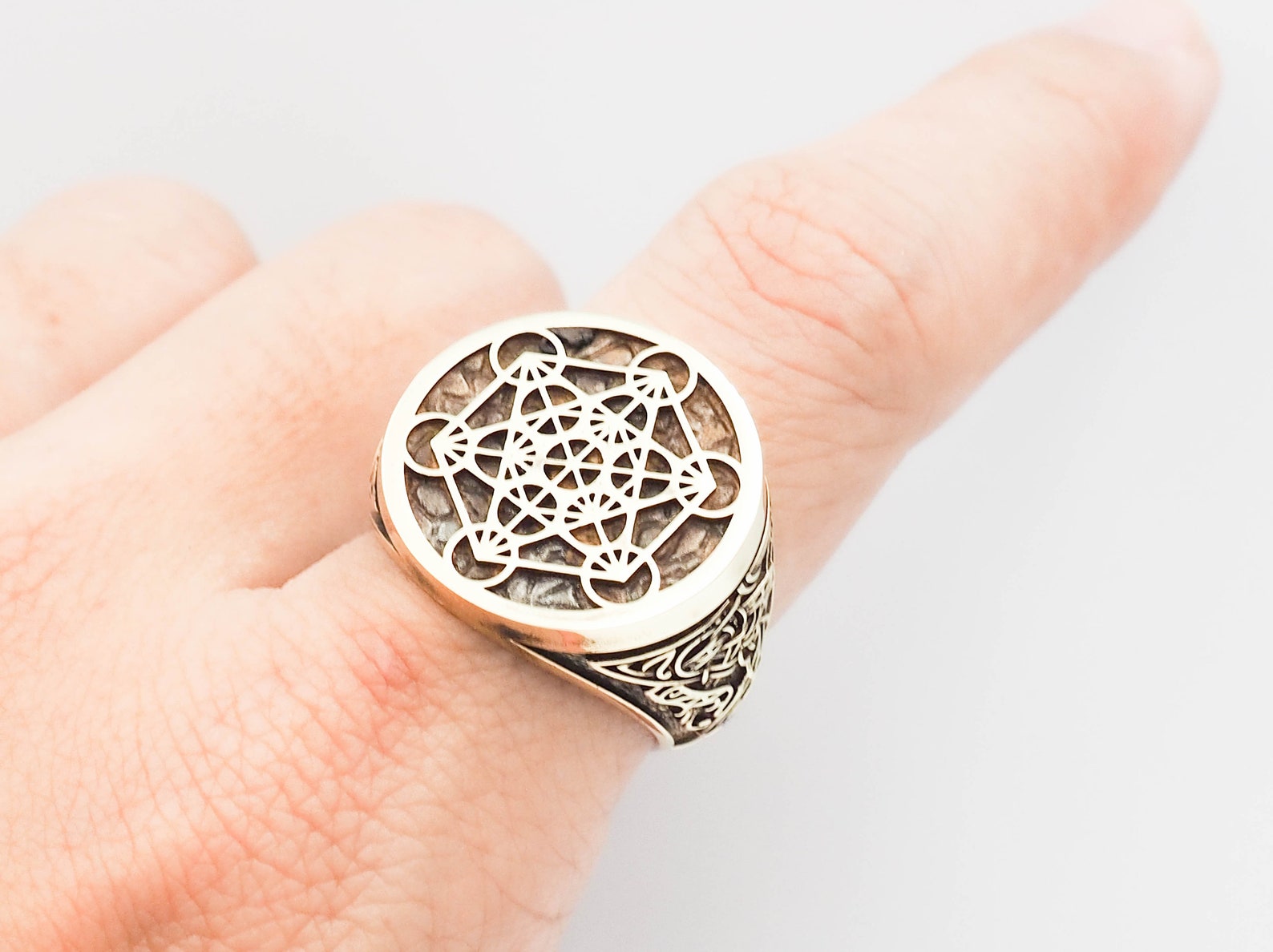 Metatron Cube Ring Life Amulet Sacred Geometry Jewelry - Etsy