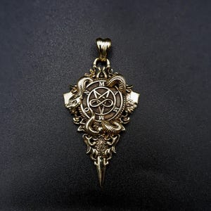 Mammon Pendant With Snake, Sigil Solomon Demon Seal Pendant Protective ...