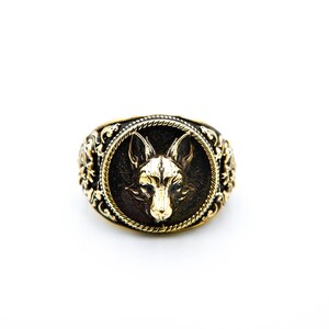 Fox Men's Ring, Fox Ring Animal Signet Men's and Women Accessory Brass ...