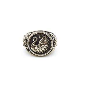Swan Ring Animal Signet Men's and Women Accessory Brass Jewelry Wedding ...