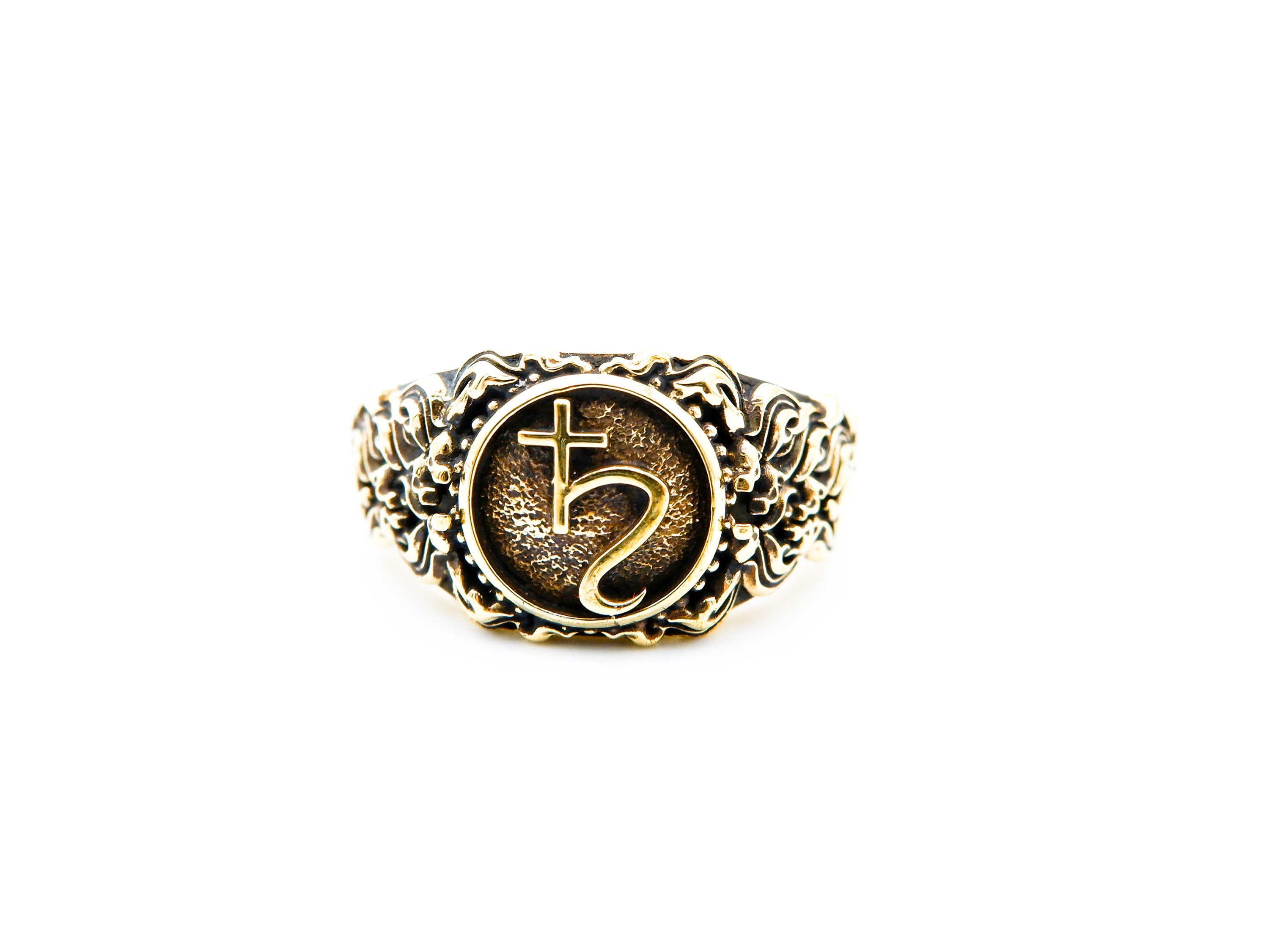 Saturn Symbol Ring Zodiac Symbol of Planet Brass Jewelry Gift - Etsy
