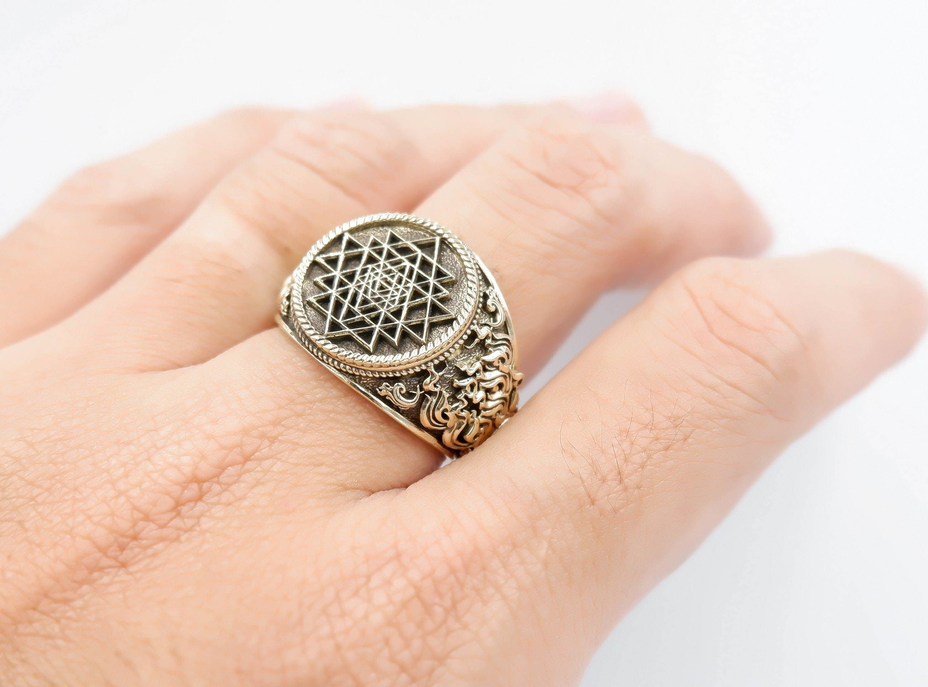 Sacred Mandala Sri Yantra Seed of Life Ring Mandala Ring - Etsy