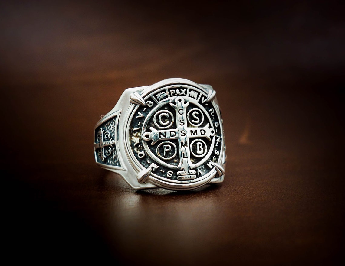 St Benedict Exorcism Cross Demon Protection Rings St Benedict - Etsy