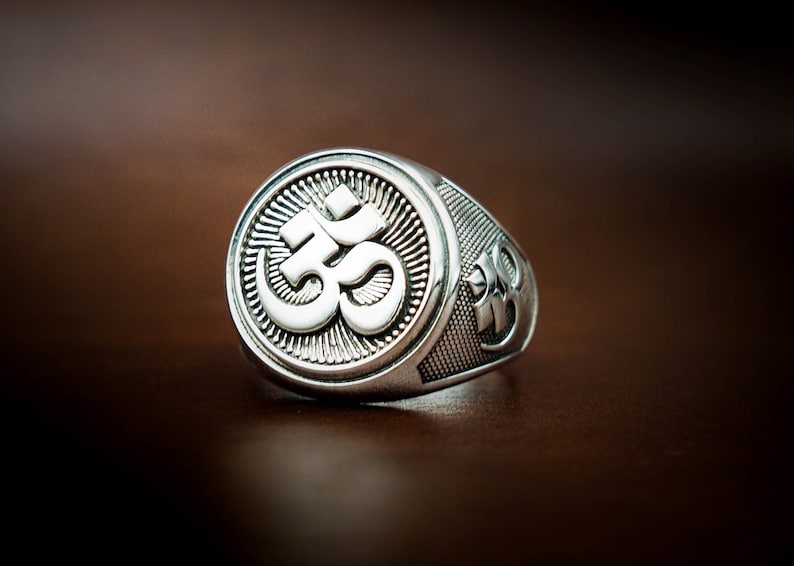 Sterling Silver Ohm Ring, Yoga Amulet Talisman - Etsy