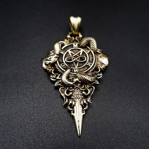 Mammon Pendant With Snake, Sigil Solomon Demon Seal Pendant Protective ...