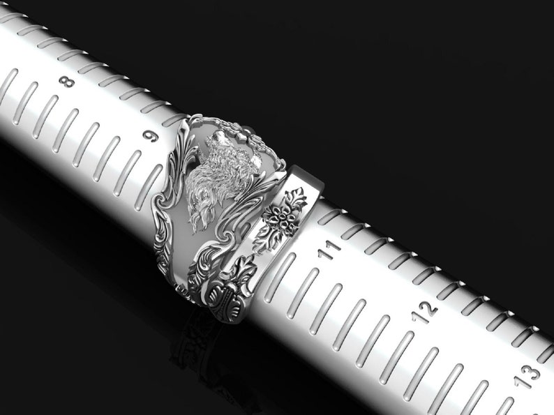 925 Sterling Silver Howling Wolf Ring Wolf Ring Wolf on - Etsy