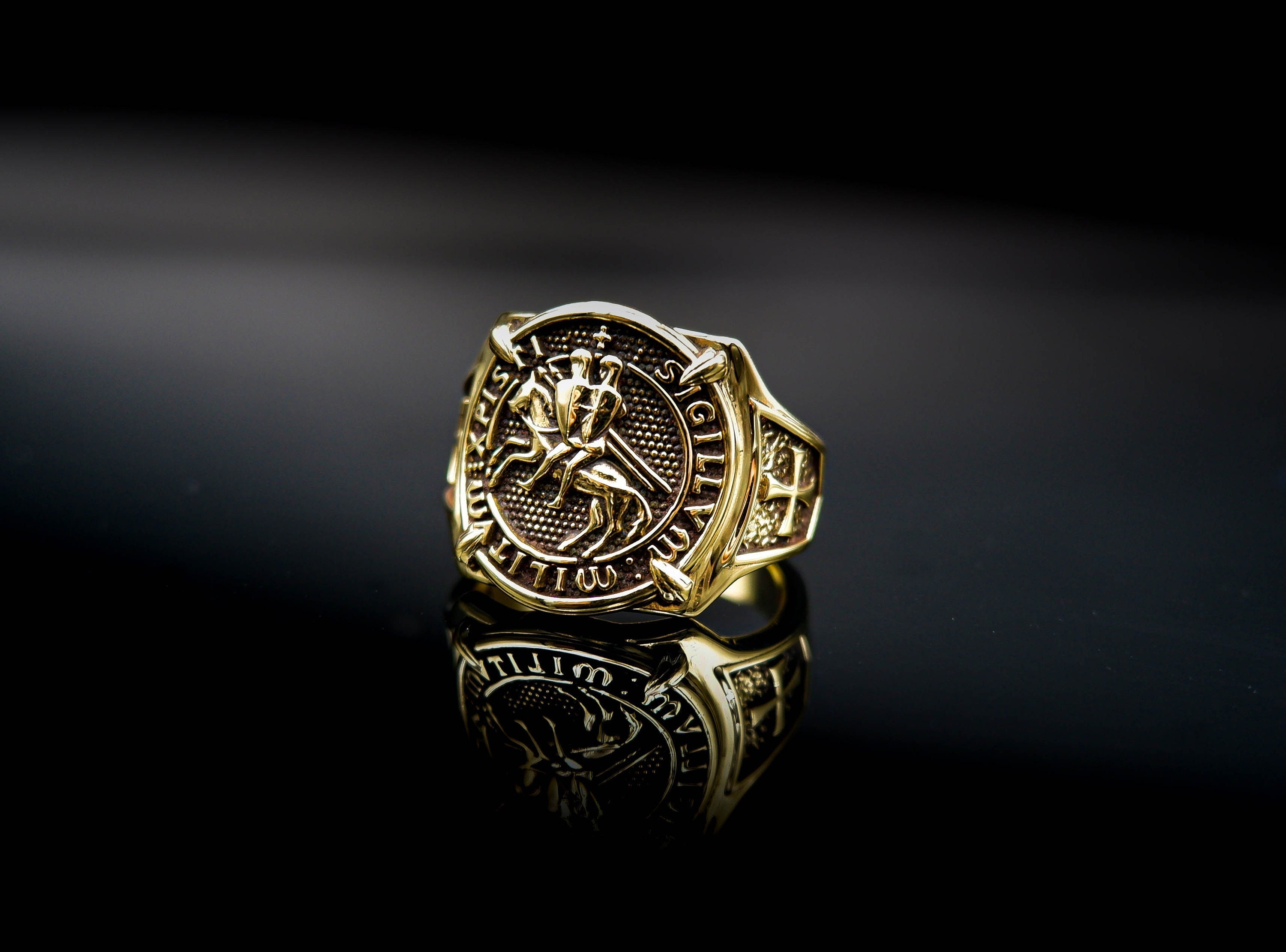 Knight Templar Ring With Cross Seal of Templar Knights of | Etsy