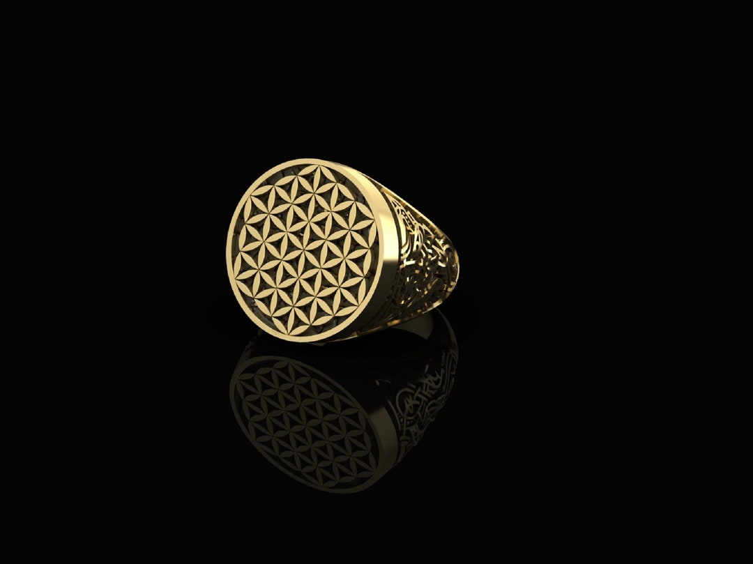 Flower of Life Ring, Seed of Life Ring, Sacred Geometry Ring Amulet ...