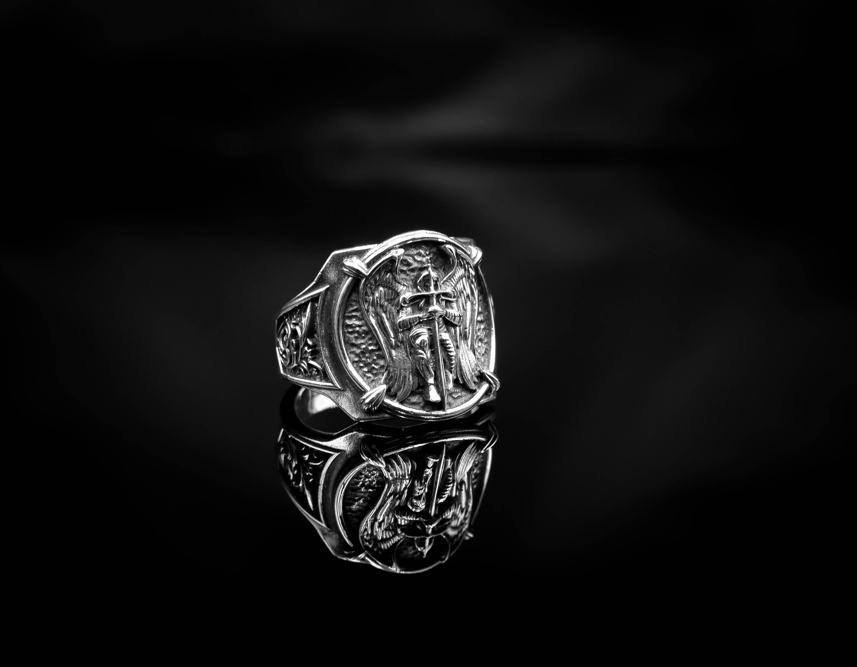 925 Sterling Silver Archangel Knight Saint Michael Ring - Etsy