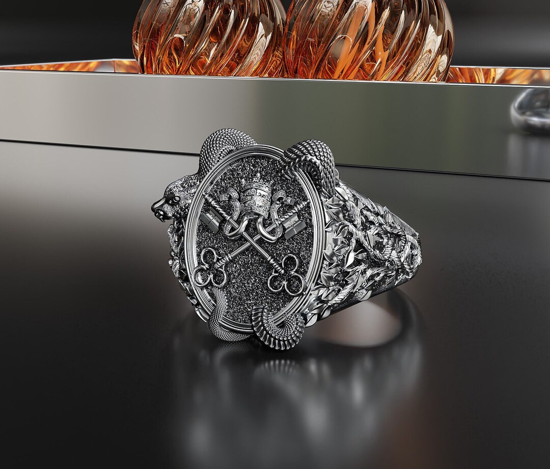925 Sterling Silver Keys of Saint Peter Ring, the Keys of Heaven Saint ...