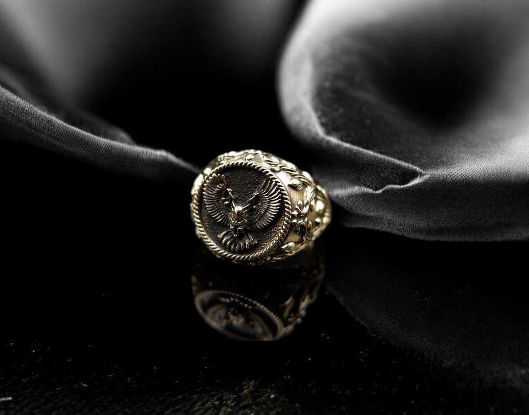 Owl Men's Ring Animal Signet Men's and Women Accessory Brass Jewelry ...