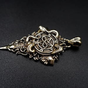 Mammon Pendant With Snake, Sigil Solomon Demon Seal Pendant Protective ...