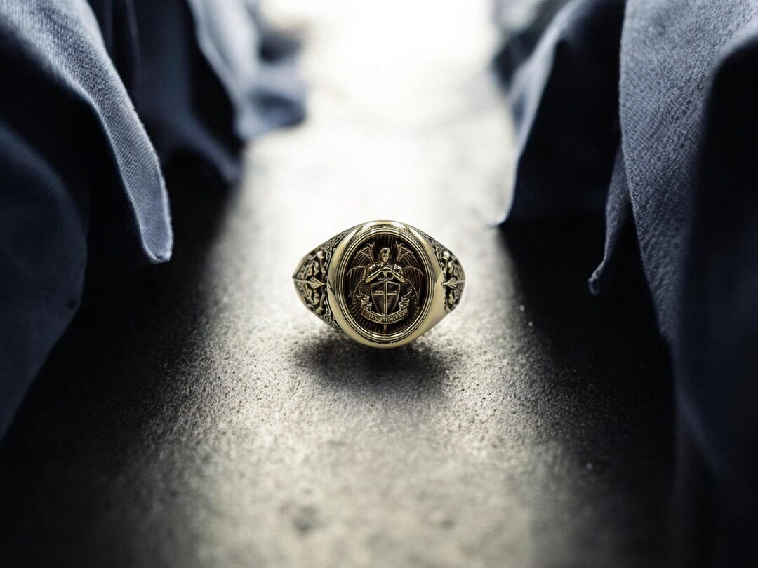 Archangel Michael Ring for Women, Archangel Saint Michael Wings Ring ...