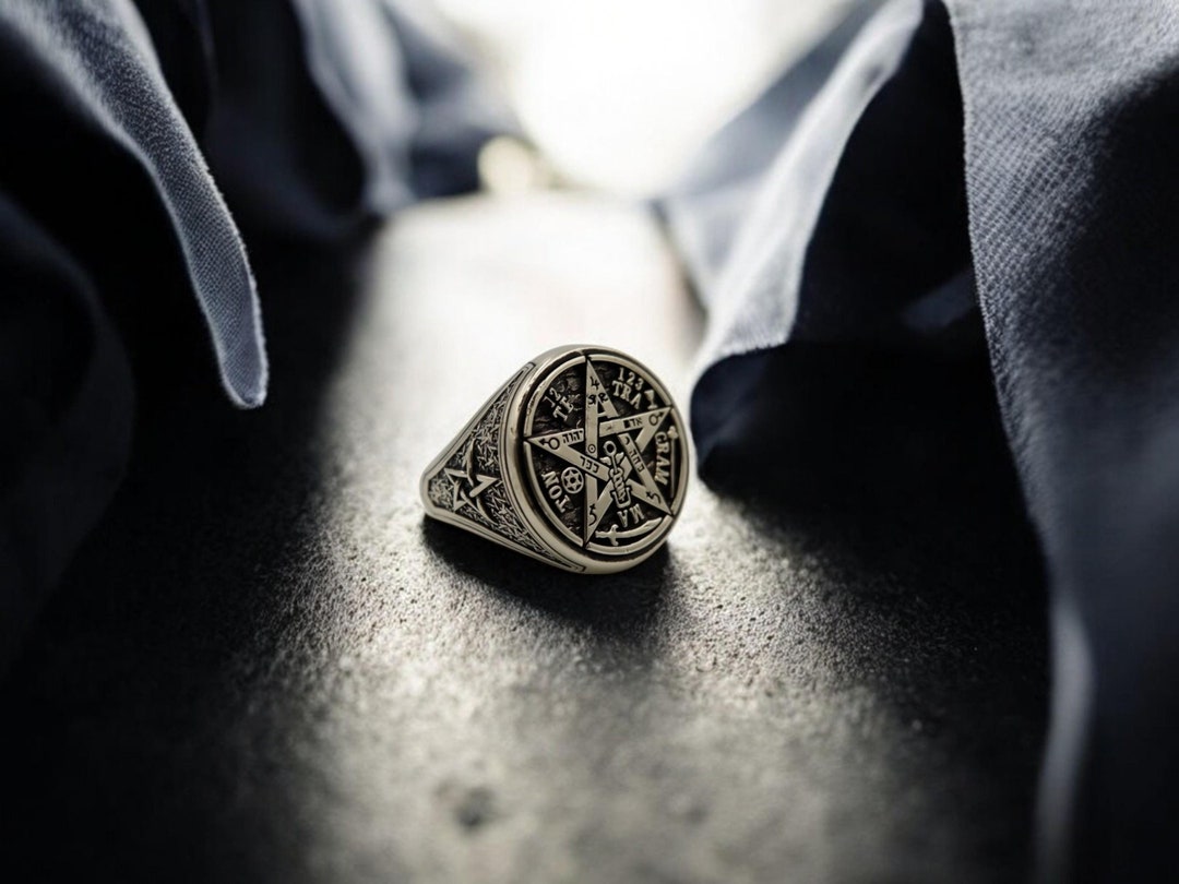 Tetragrammaton Pentagram Ring Kabbalah Pentagram Star Solomon Seal ...