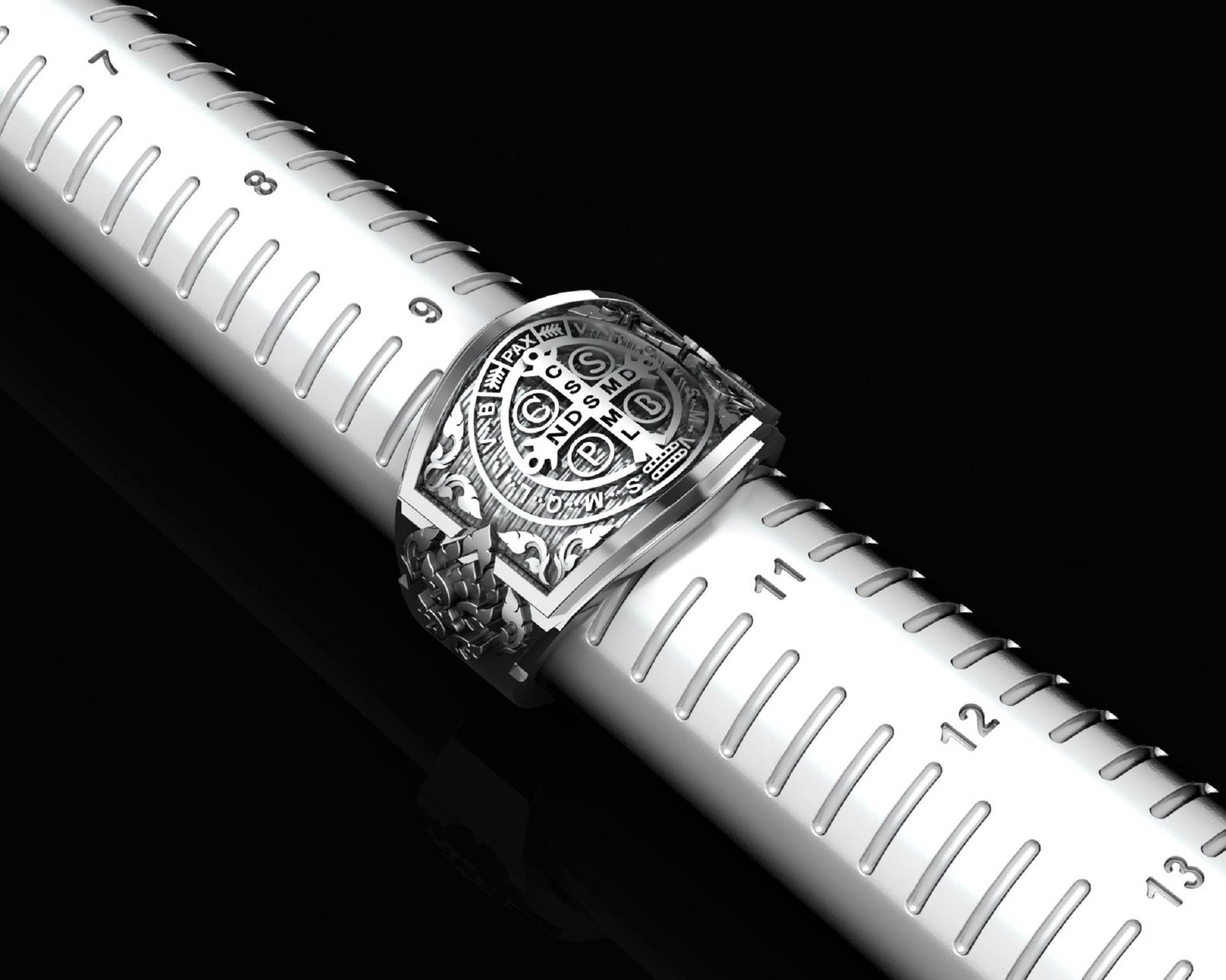 Saint Benedict Men Signet Ring St Benedict Cross Demon Ring - Etsy