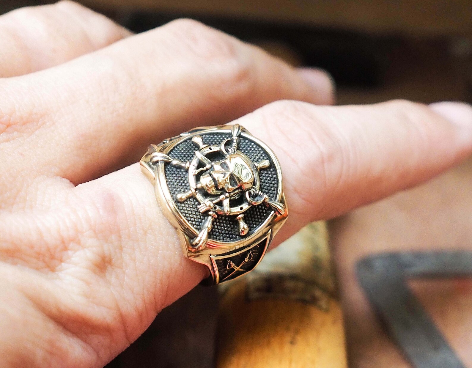 Pirate Skull Ring Men Mens Skull Ring Biker Skulls Ring - Etsy