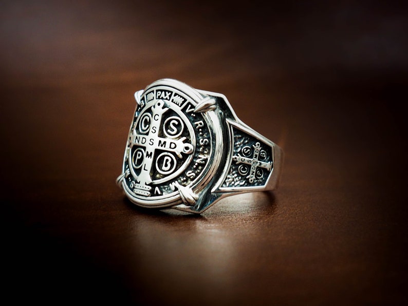 St Benedict Exorcism Cross Demon Protection Rings St Benedict - Etsy