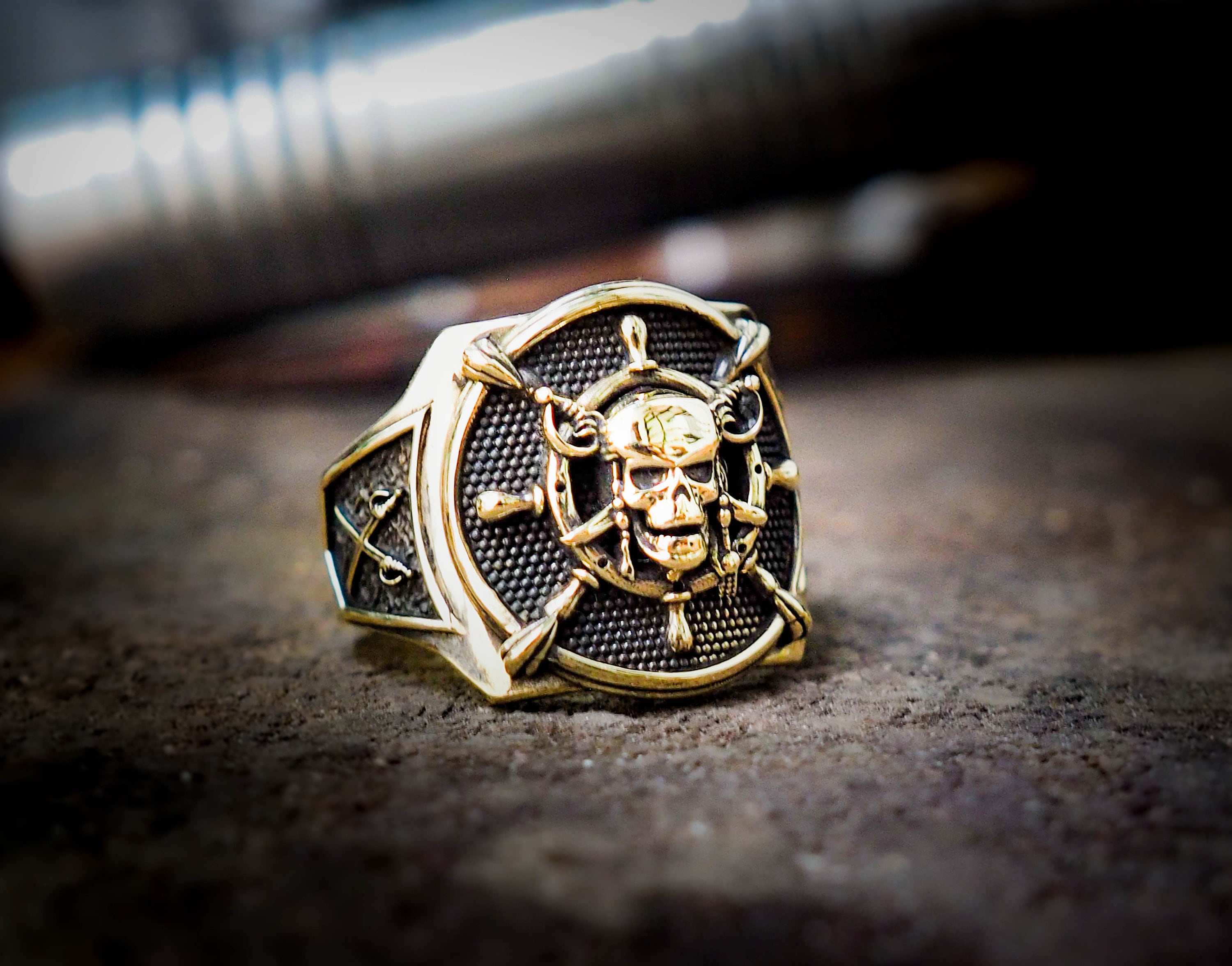 Pirate Skull Ring Men Mens Skull Ring Biker Skulls Ring - Etsy
