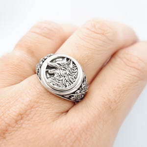 925 Sterling Silver Celtic Wolf Ring, Wolf Head Ring Norse Nordic Celtic Viking Jewelry - Etsy