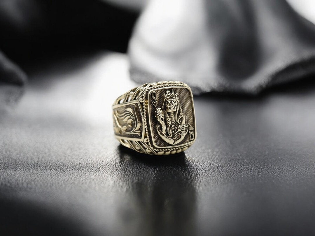 Playing Card Queen Ring, Queen of Hearts Playing Card Ring, Card Ring ...