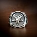 Baphomet Ring, Sigil of Baphomet Inverted Pentagram 925 Sterling Silver Satanic Satan Ring Gift ...