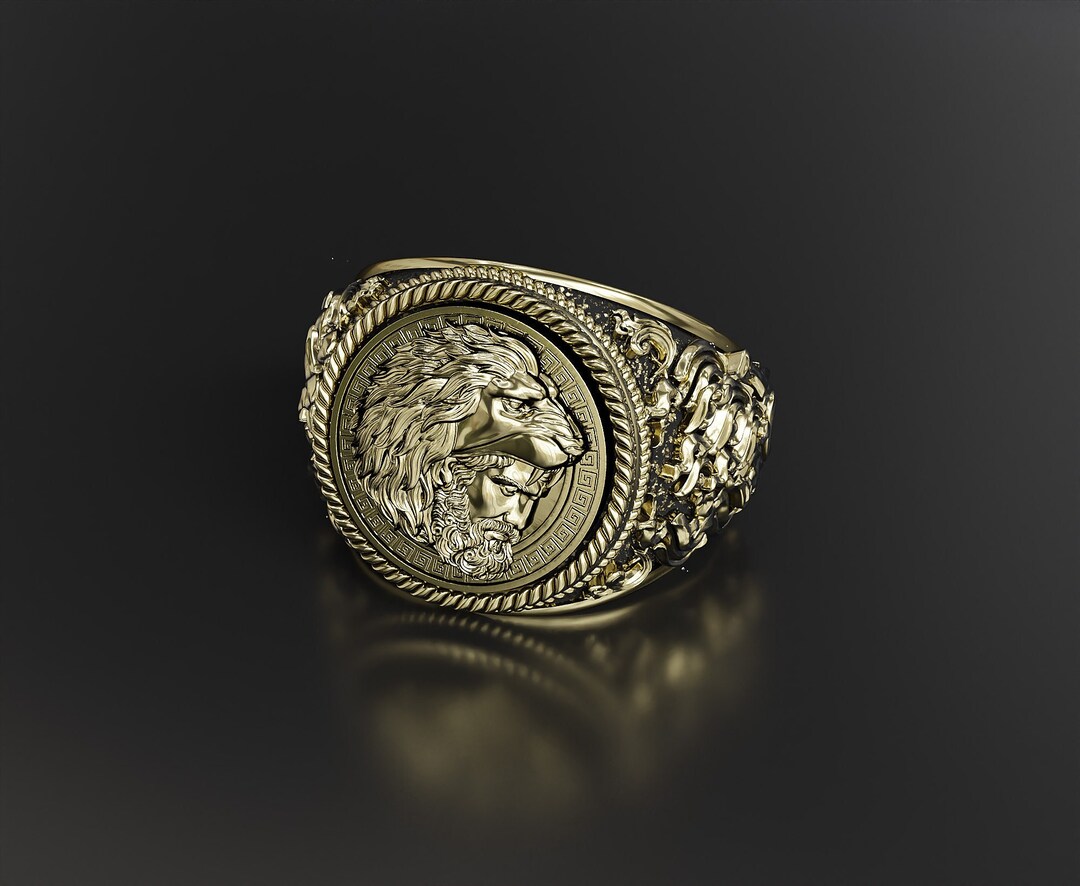 Men With Lion Ring, Greek Mythology Ring, Greek God Rings for Men ...