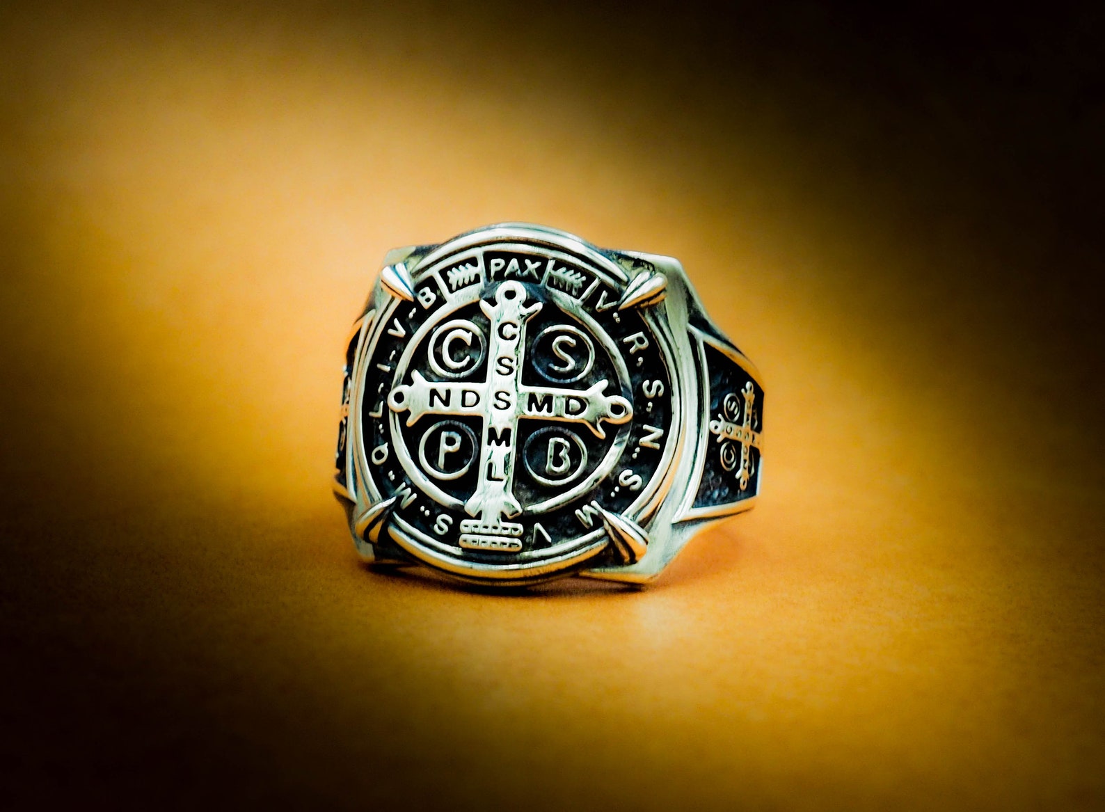 St Benedict Exorcism Cross Demon Protection Ghost Rings St | Etsy