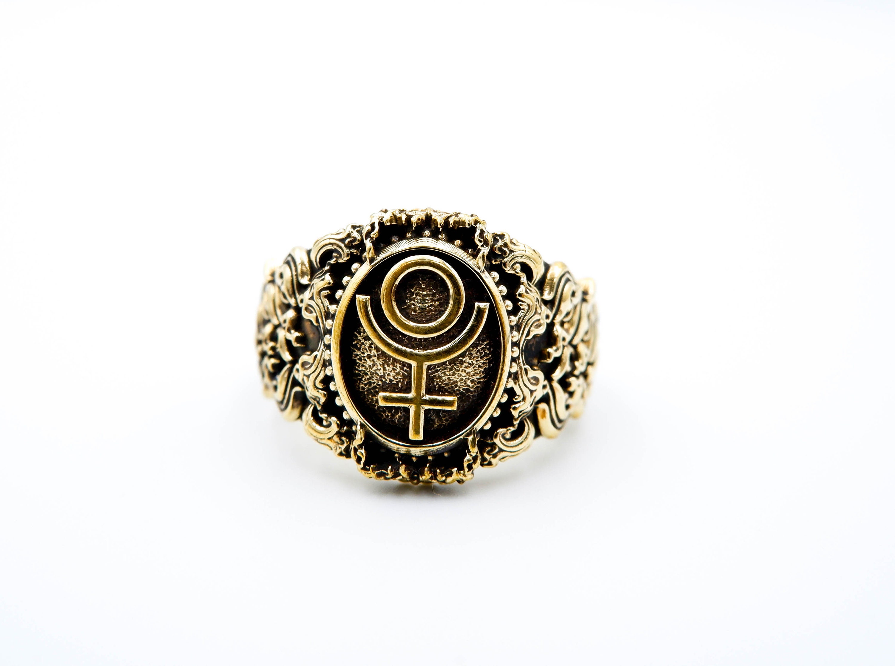 Pluto Ring God of the Underworld Zodiac Symbol of Planet Brass - Etsy