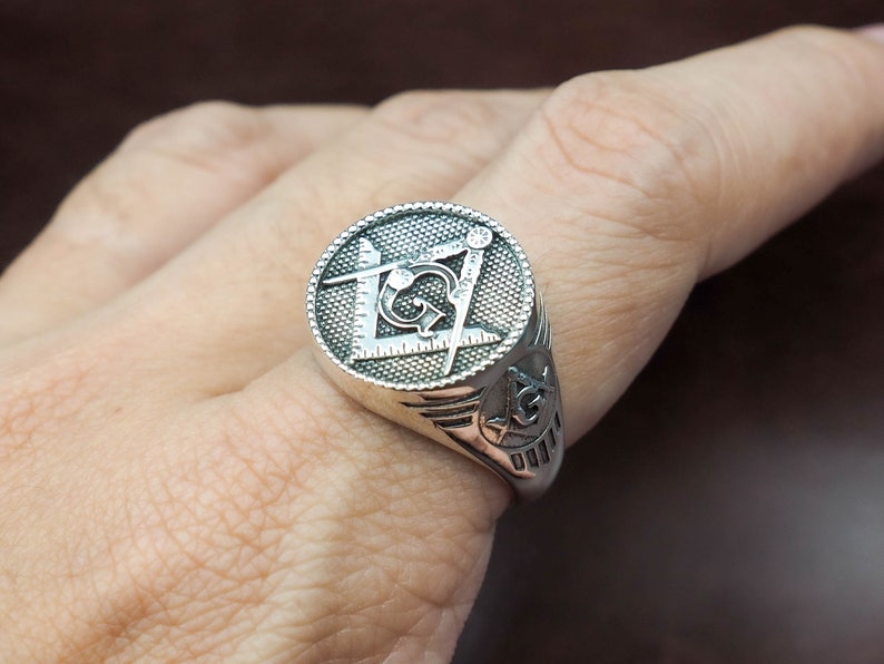 Silver Masonic Rings Freemason Ring Master Mason Rings Mens - Etsy