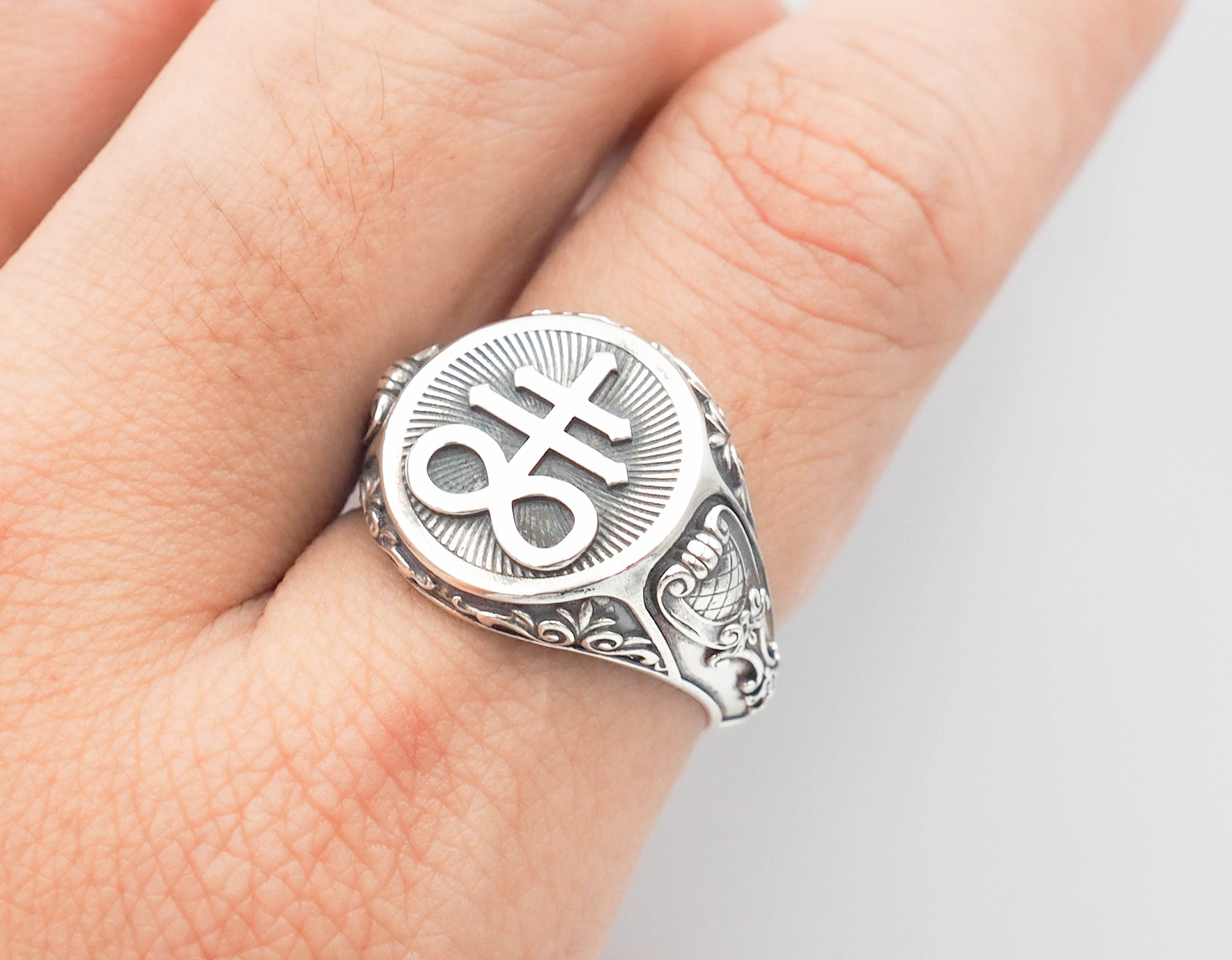 Satanic Cross Ring Leviathan Cross of Satan Ring Leviathan - Etsy