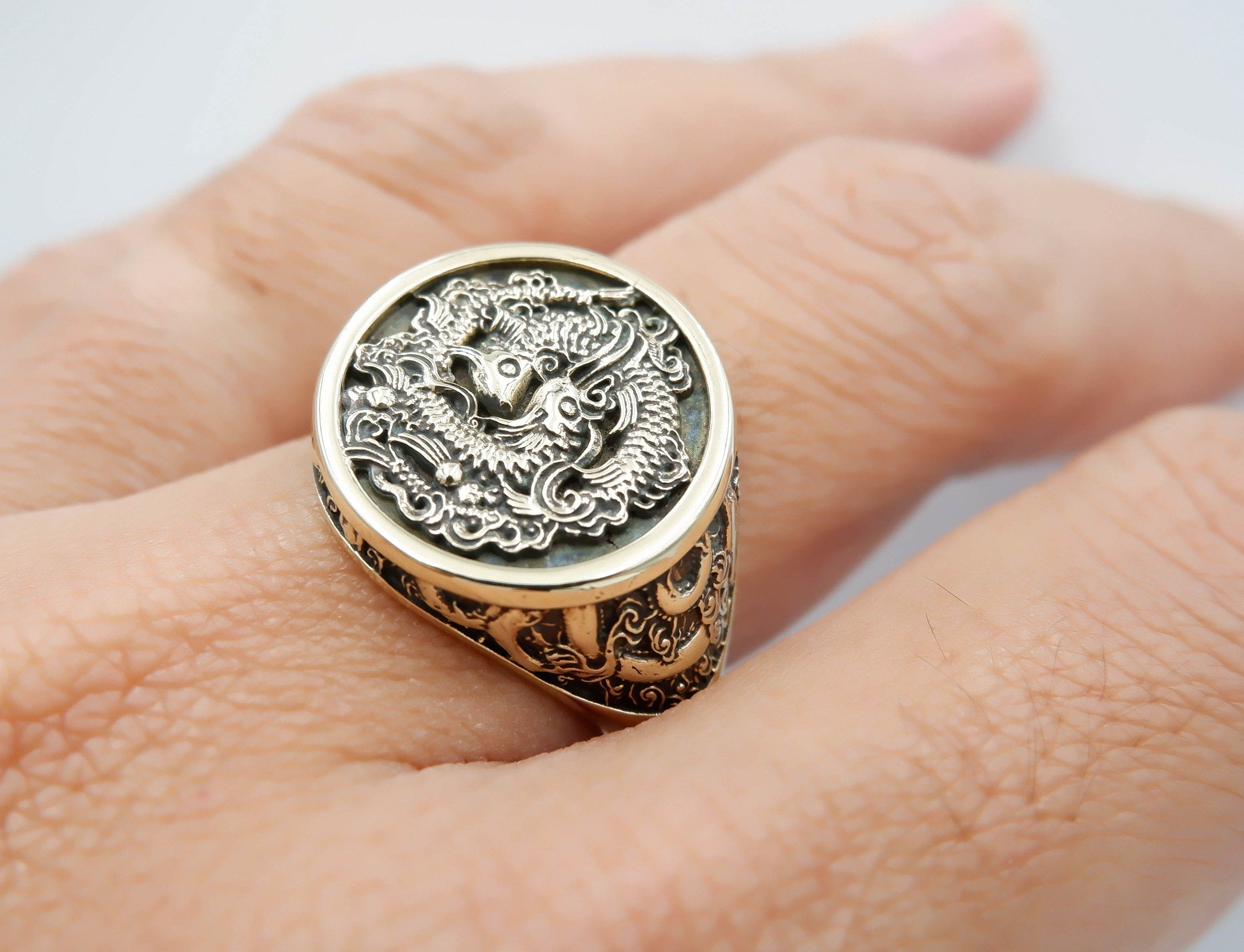 Koi Carp Fish Ring, Japanese Fish Nature Inspired Ring Animal Brass ...