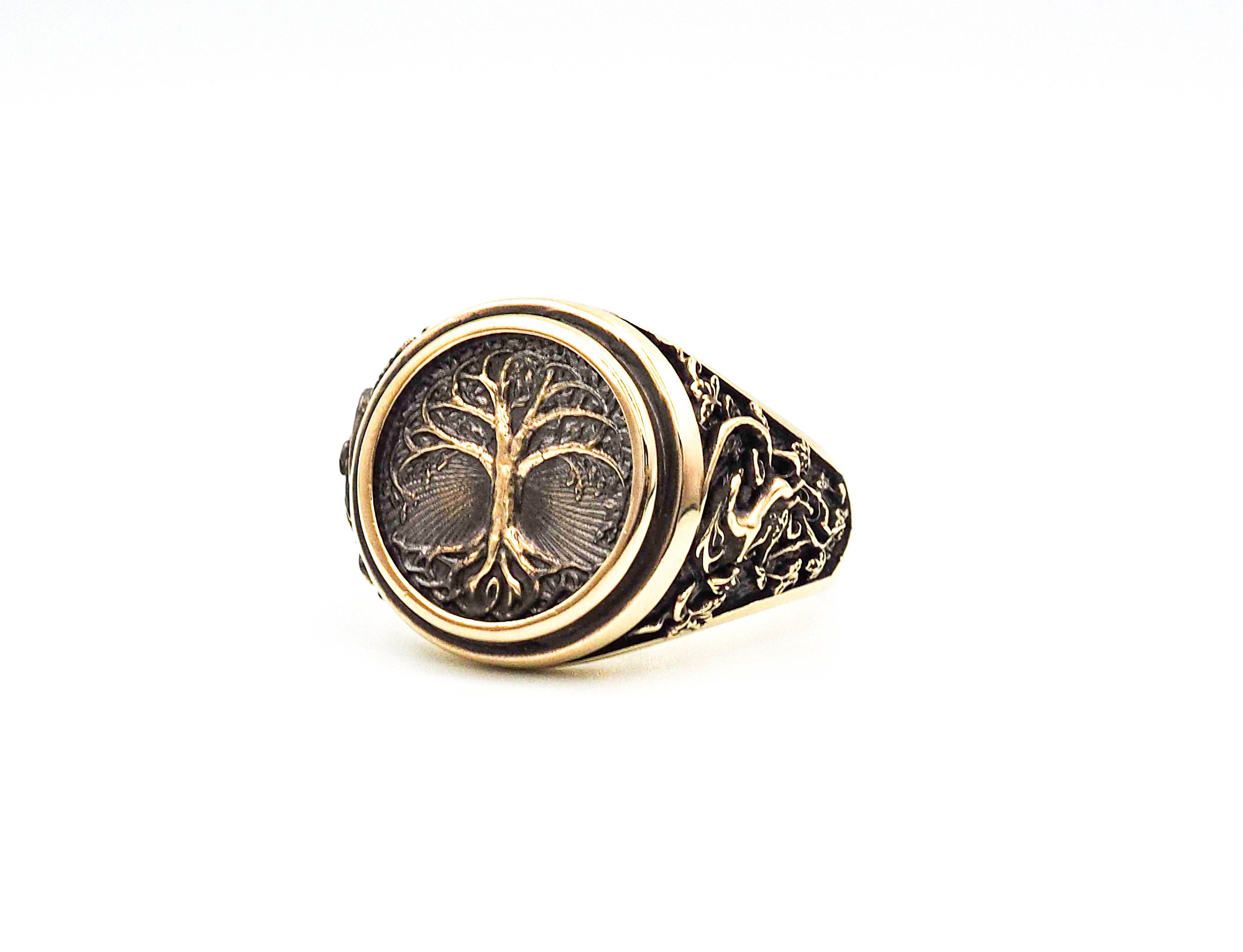 Tree of Life Ring Yggdrasil Ring Signet Ring Men Tree Ring - Etsy