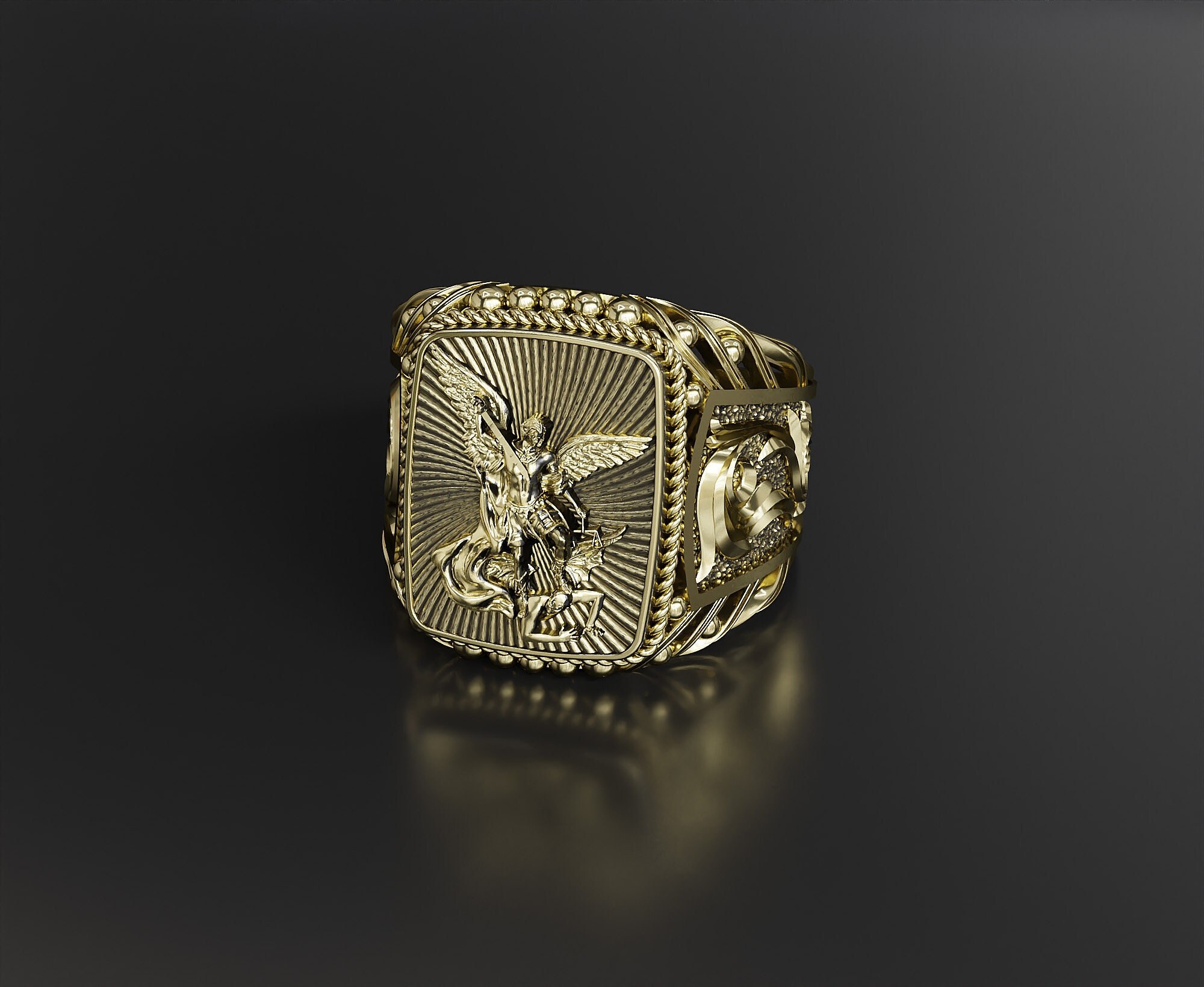 Saint Michael Ring, Saint Michael Protect Ring, Saint St. Michael the ...