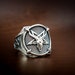 Baphomet Ring, Sigil of Baphomet Inverted Pentagram 925 Sterling Silver Satanic Satan Ring Gift ...