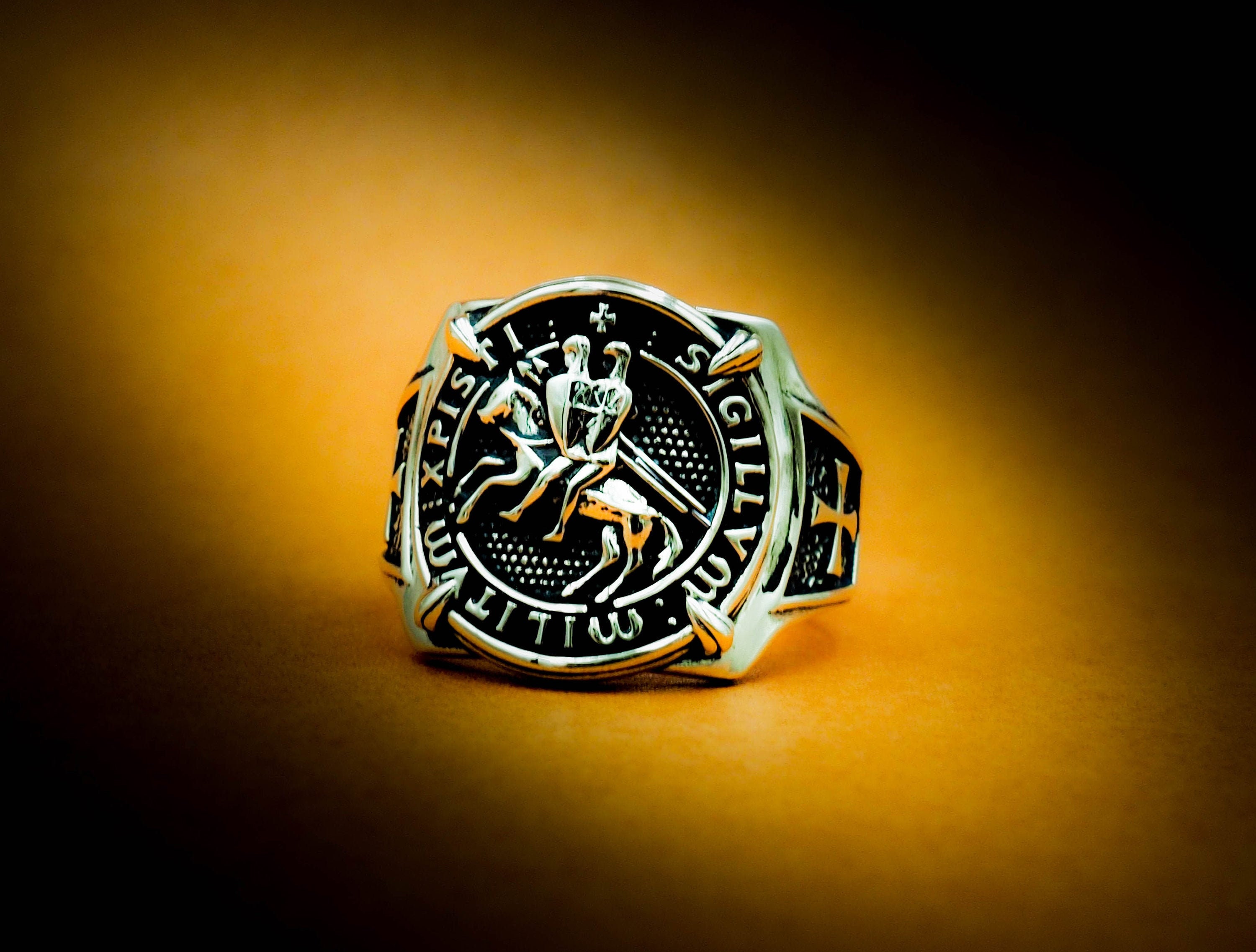 Knight Templar Ring With Cross Seal of Templar Knights of | Etsy