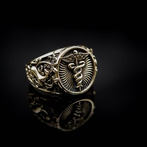 Caduceus Medical Symbol Ring, Pharmacy Ring, Medical Ring, Pharmacy ...