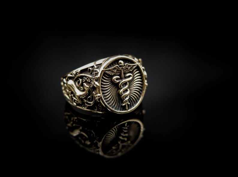 Brass Caduceus Ring, Medical Symbol Jewelry, Gift for Doctor - Etsy