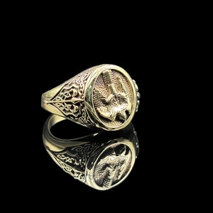 Viking Peregrine Falcon Ring Animal Bird Lover Celtic Norse Brass ...