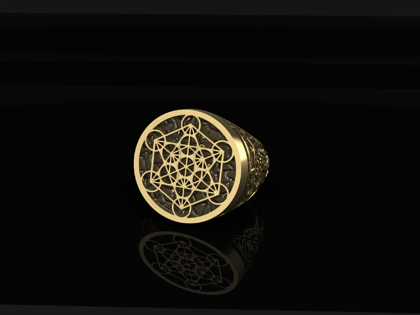 Metatron Cube Ring Life Amulet Sacred Geometry Jewelry - Etsy