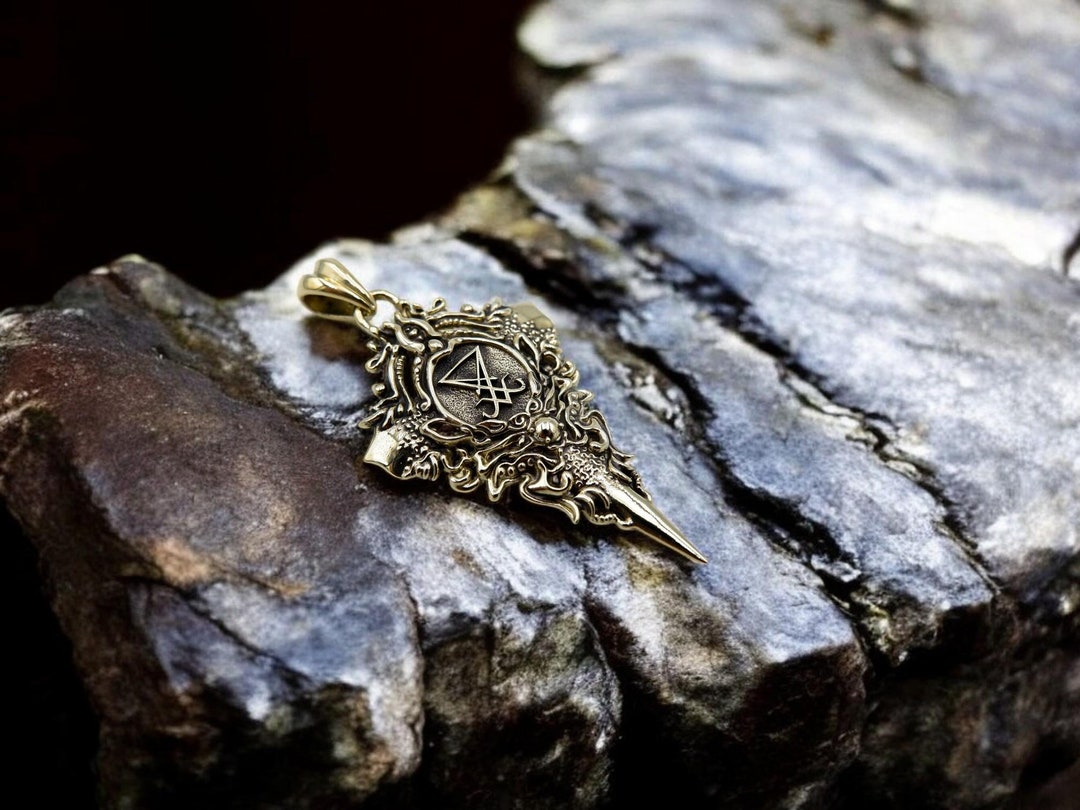Sigil of Lucifer Brass Pendant, Satanic Symbol Talisman, Protective ...