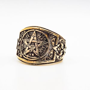 Tetragrammaton Brass Ring, Sigil of Protection, Pentagram Jewelry Gift ...