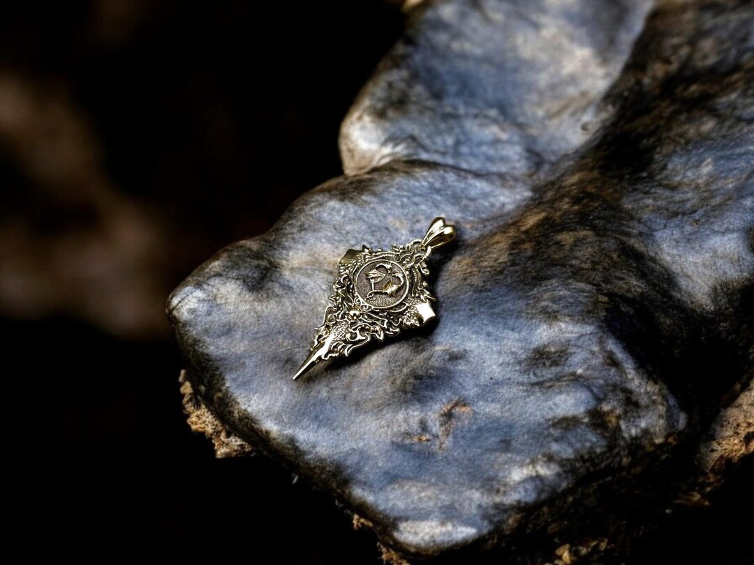Twin Dragon Heart Pendant Gothic Viking Norse Fantasy Brass Jewelry ...