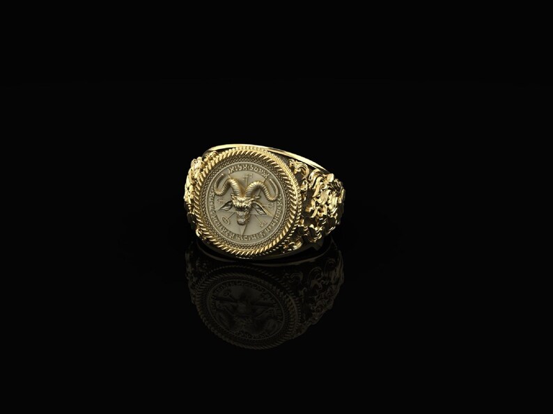 Pentacle Baphomet Satanic Satan Ring Gothic Goat Baphomet - Etsy