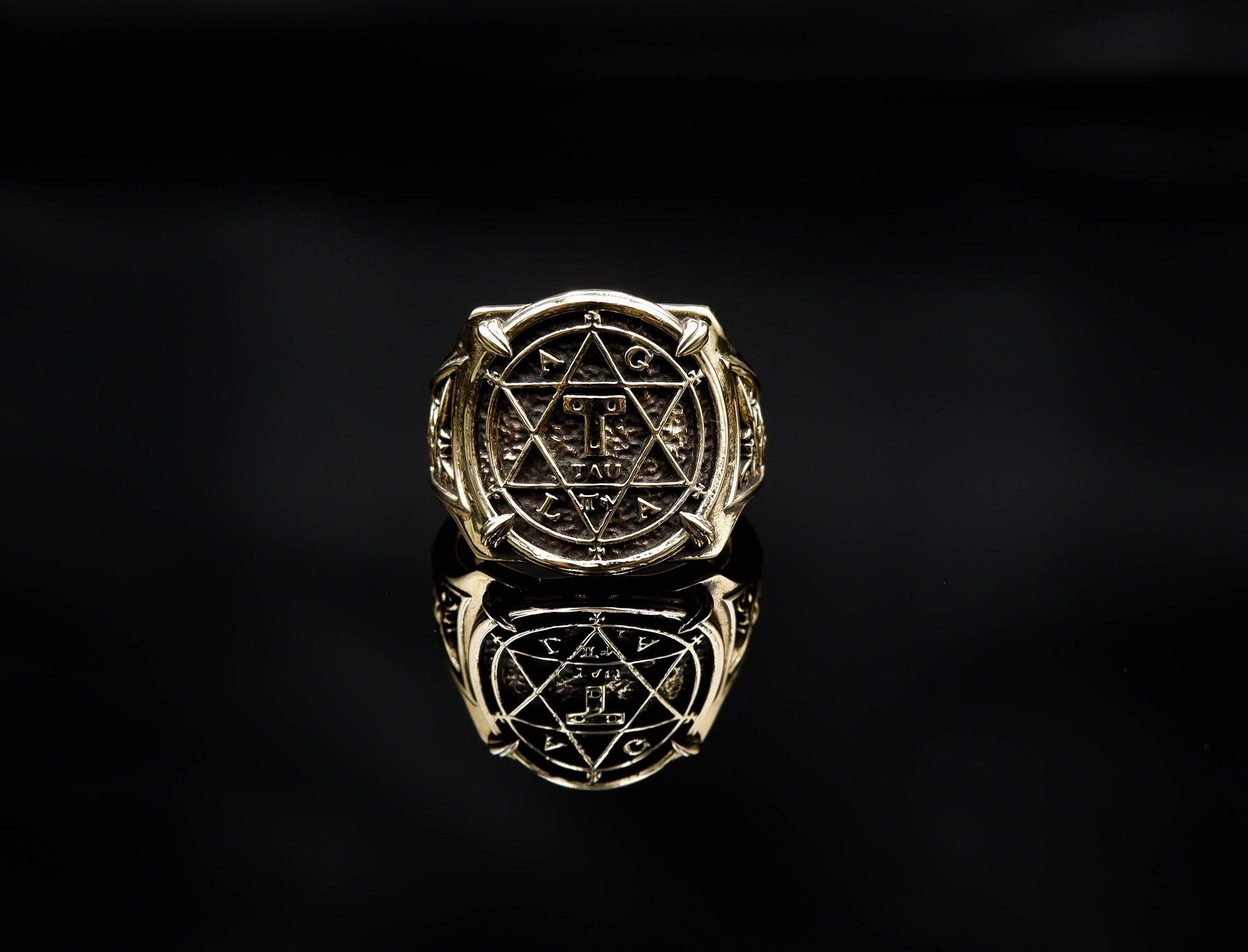 Hexagram Talisman Solomon Rings, Solomon's Hexagram Ring, Protective ...