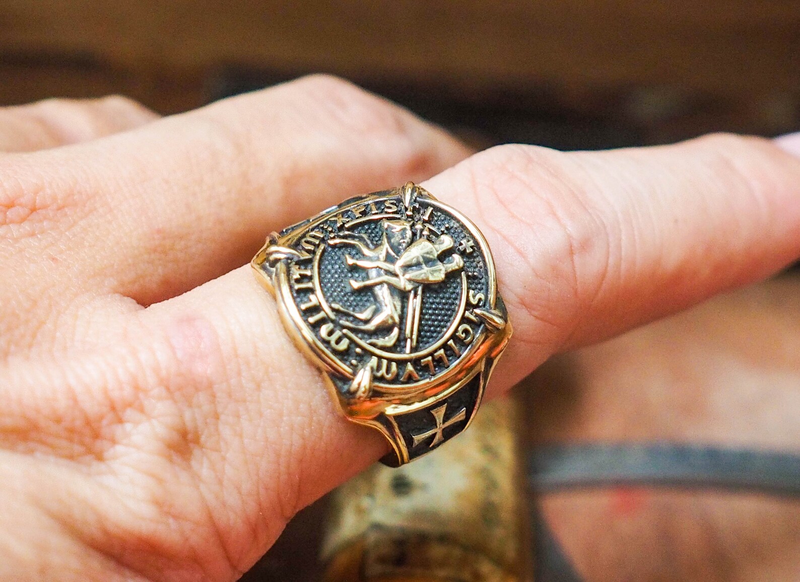 Knight Templar Ring With Cross Seal of Templar Knights of | Etsy