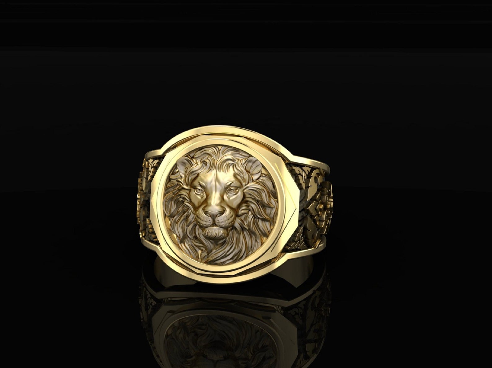 Lion Men's Ring Lion Head Signet Ring African Lion Men - Etsy