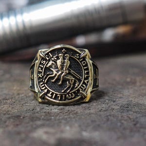 Knight Templar Ring With Cross, Seal of Templar Knights of Solomon ...